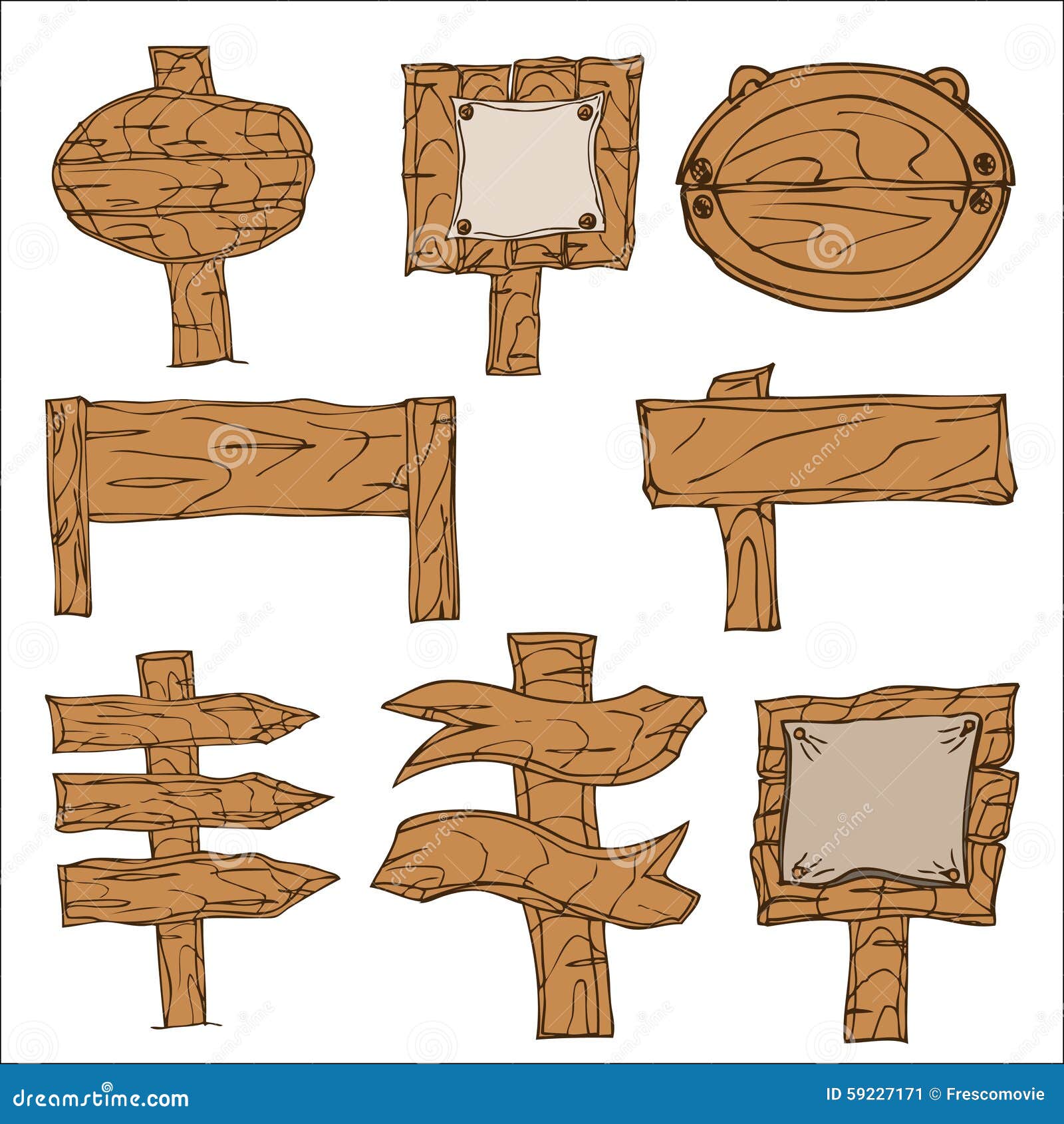Wooden Signpos stock vector. Illustration of fascia, nameplate - 59227171
