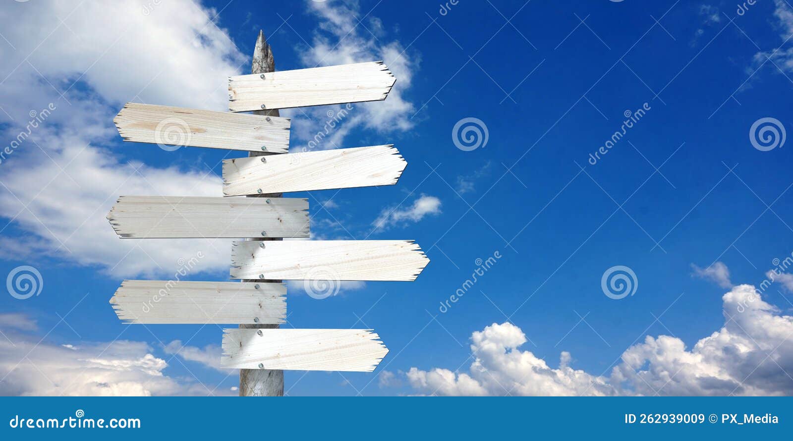 Wooden Signpost with Many Clear Arrows Stock Illustration ...