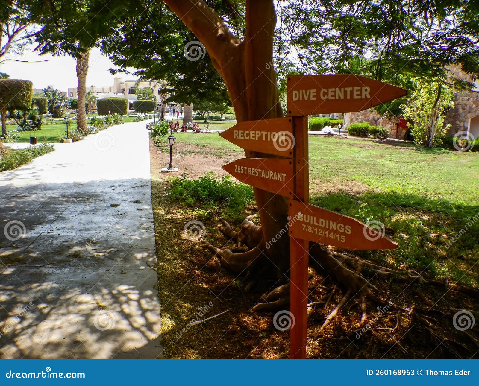 Wooden Signpost on a Path on Vacation Stock Image - Image of investment ...