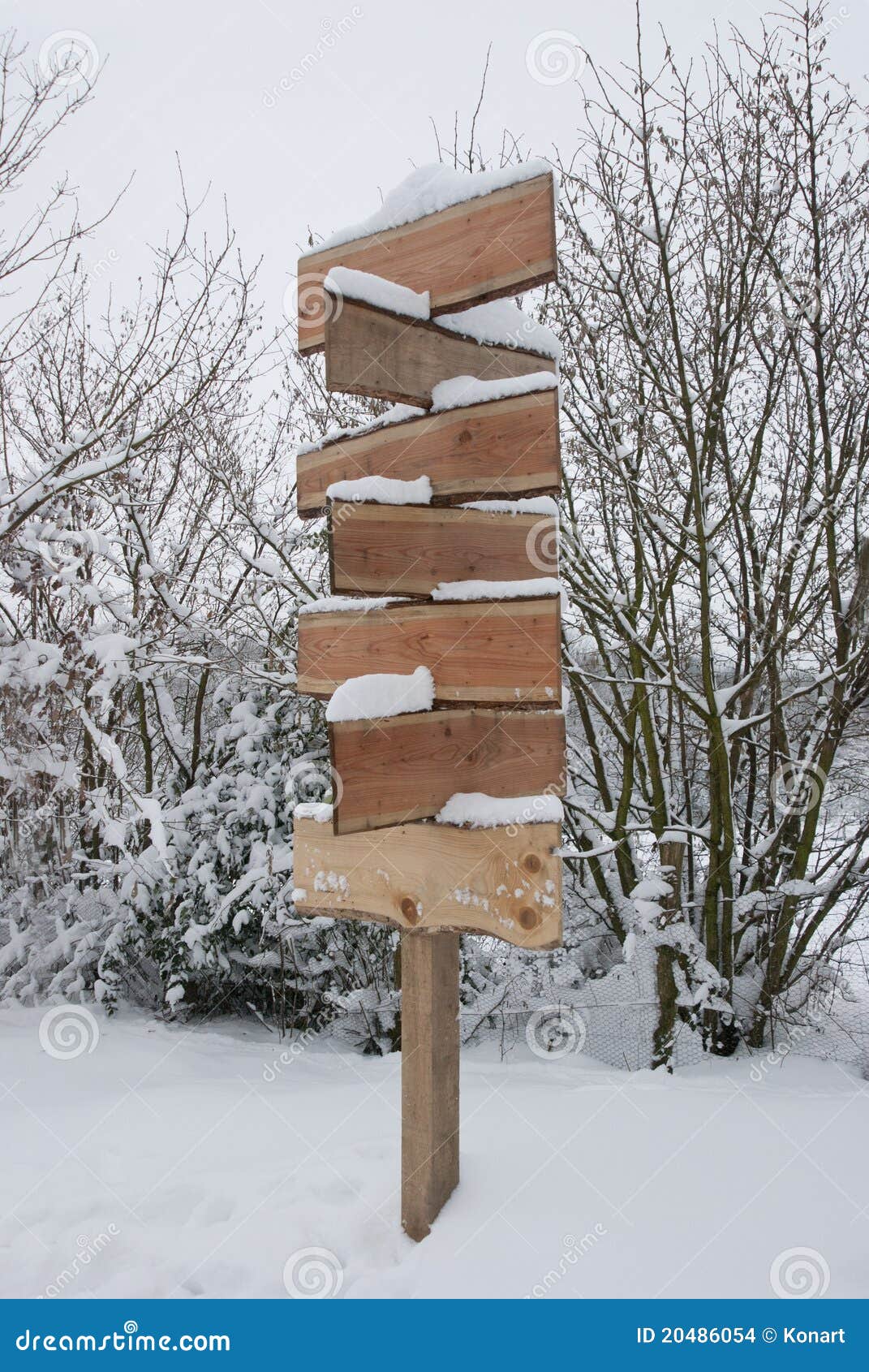Wooden Signpost with Snow in Winter Stock Photo - Image of fingerpost ...
