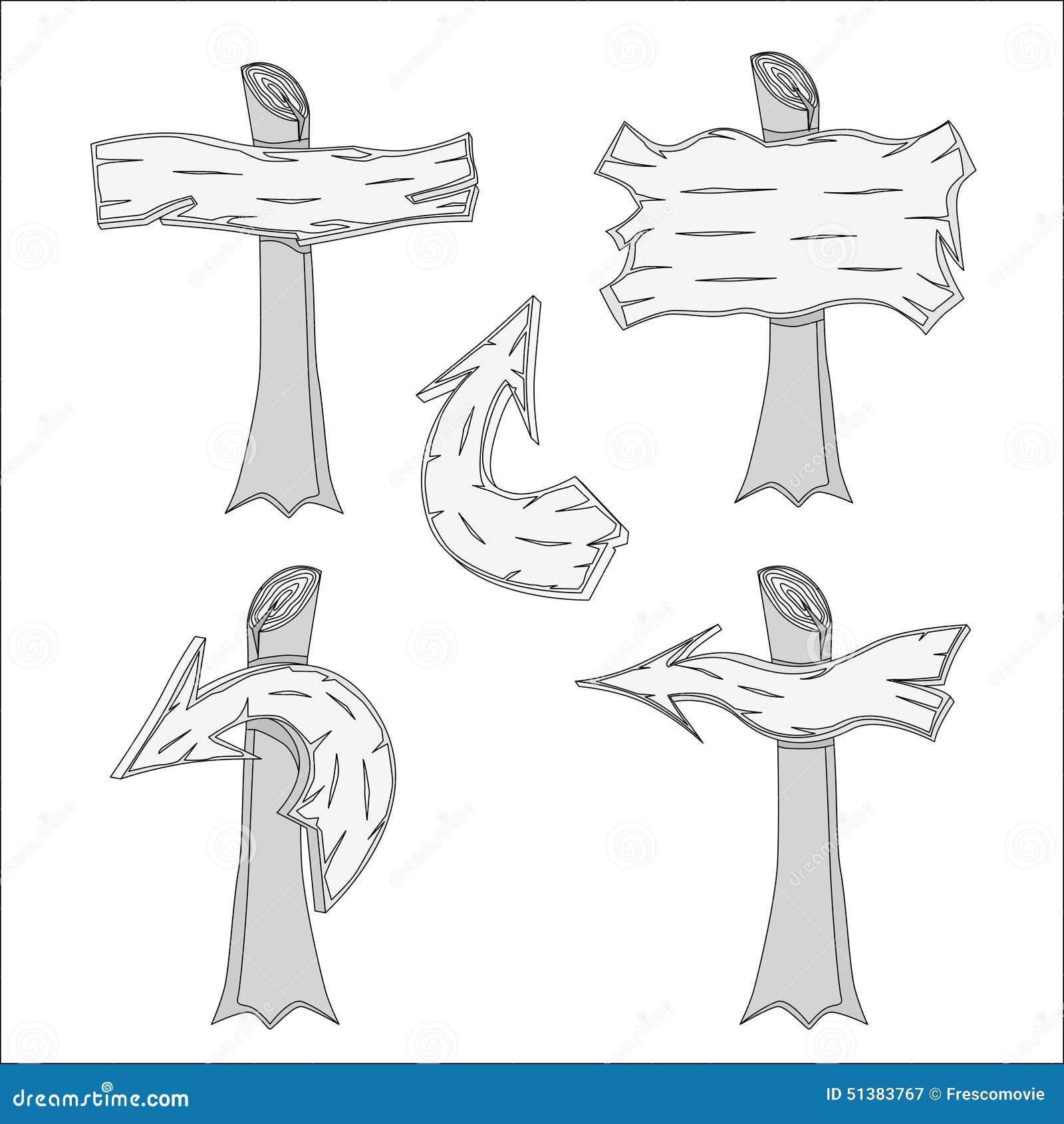 Wooden signposts stock vector. Illustration of pointer - 51383767