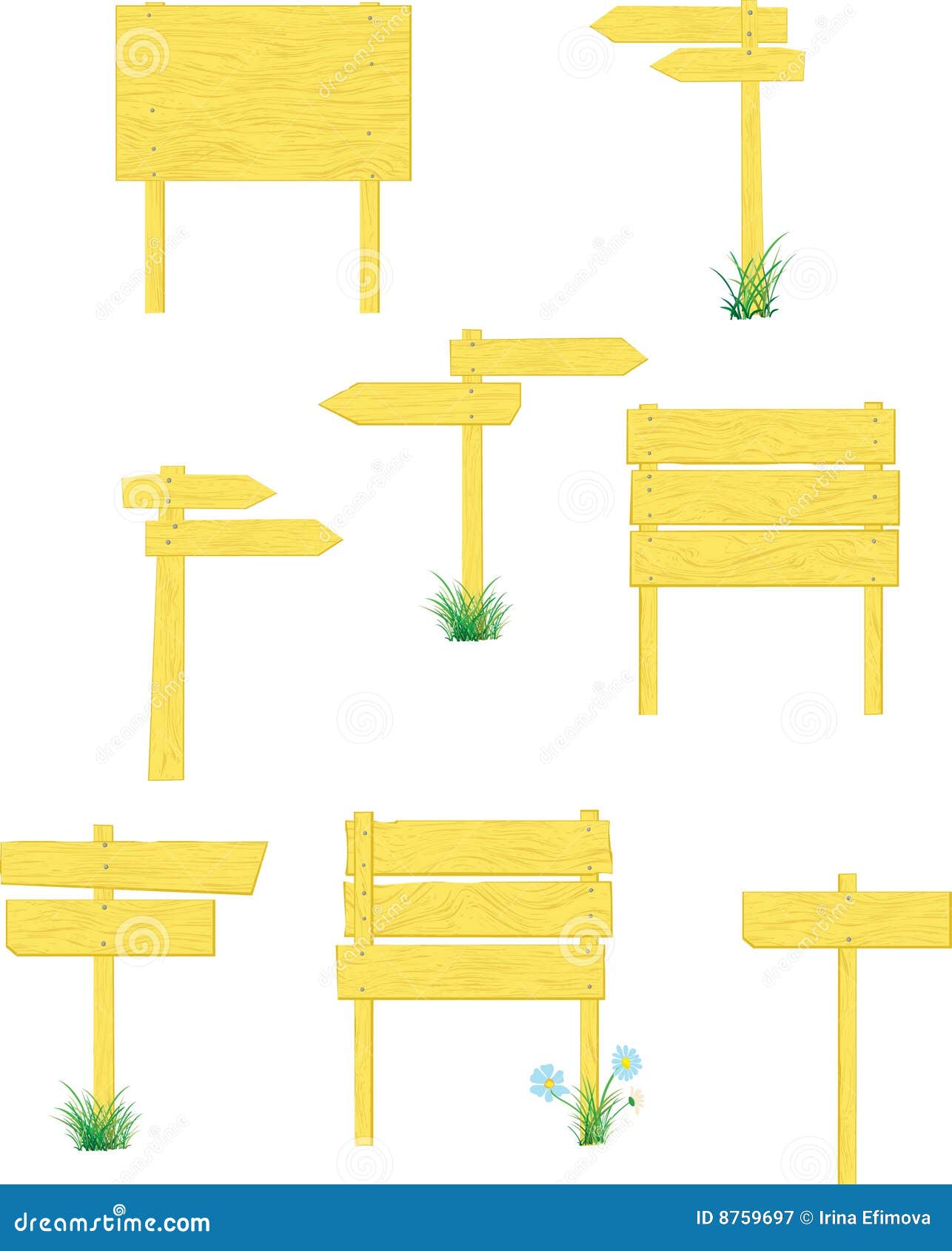 Wooden Signposts yellow stock vector. Illustration of vector - 8759697