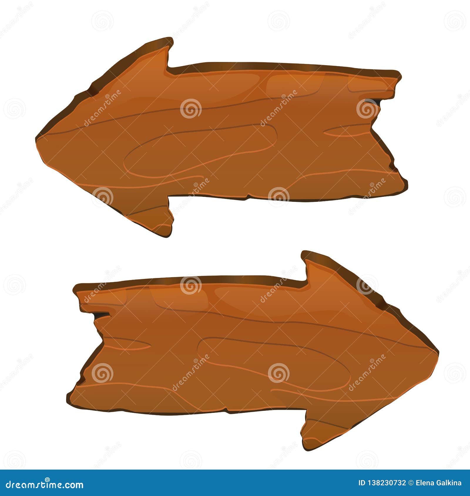 Wooden Signs Arrows Vector Illustration Stock Vector - Illustration of ...