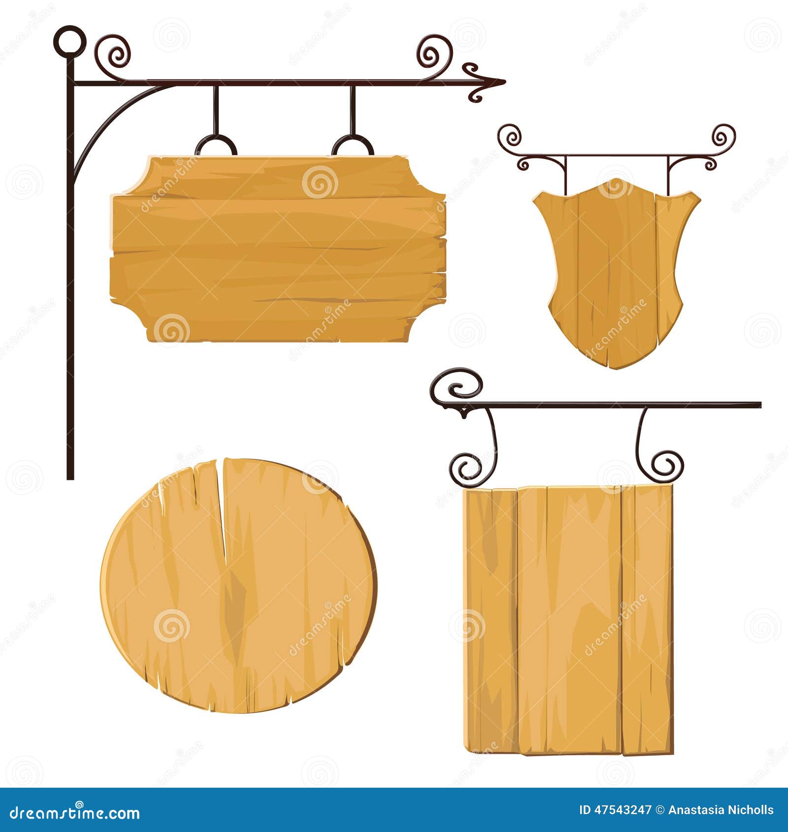 Wooden signs set . Vector. stock vector. Illustration of isolated ...