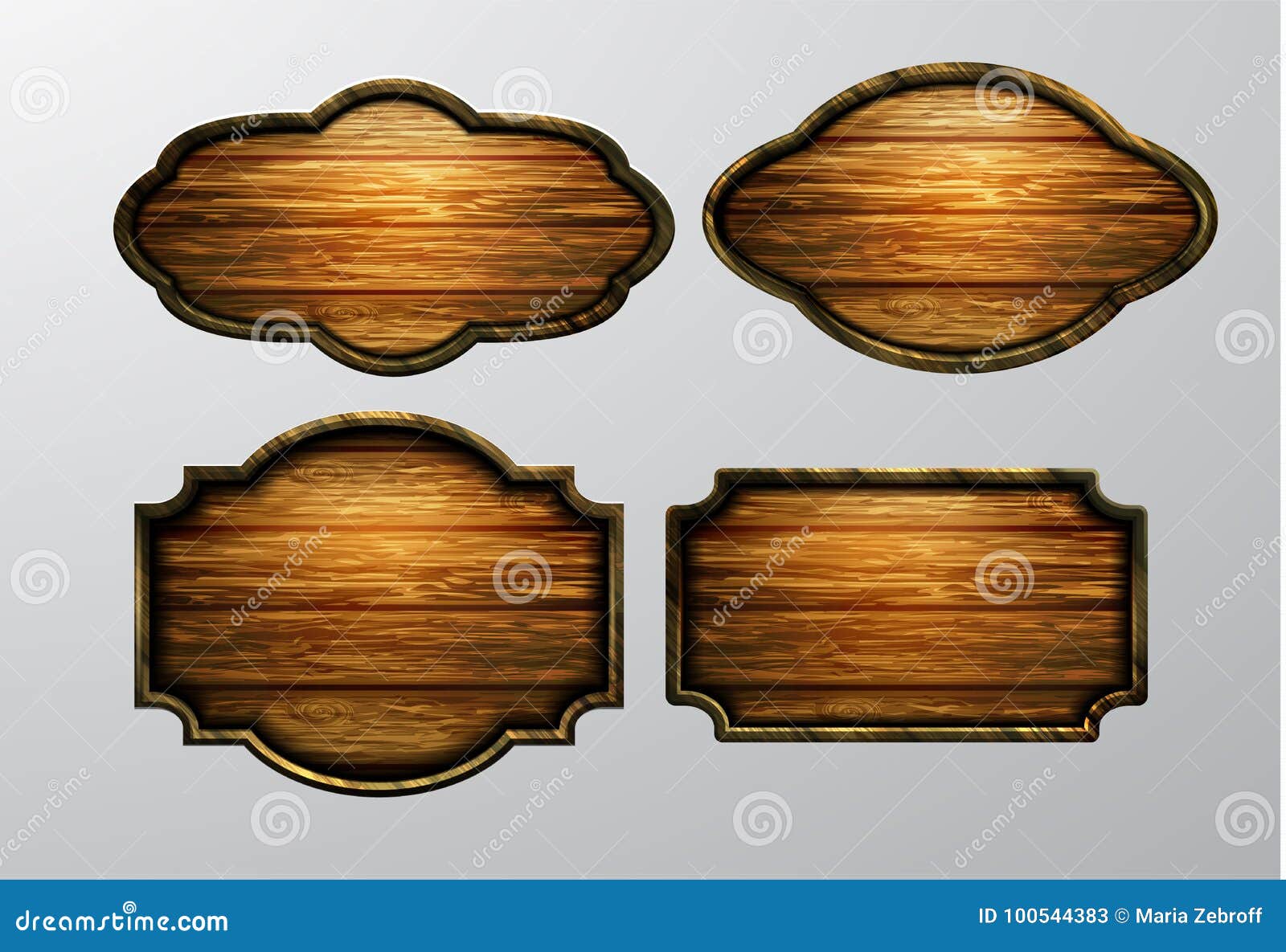 Wooden Signs, Vector Icon Set Stock Vector - Illustration of advice ...