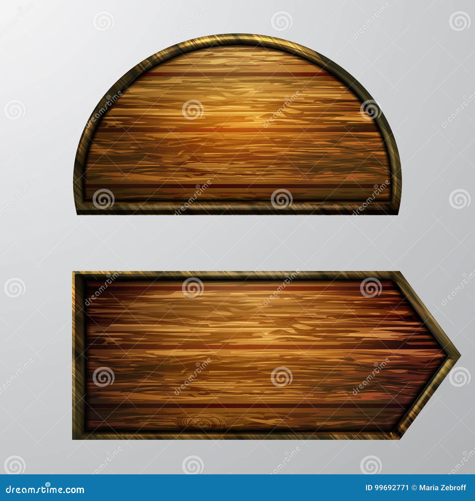 Wooden Signs, Vector Icon Set Stock Vector - Illustration of index ...