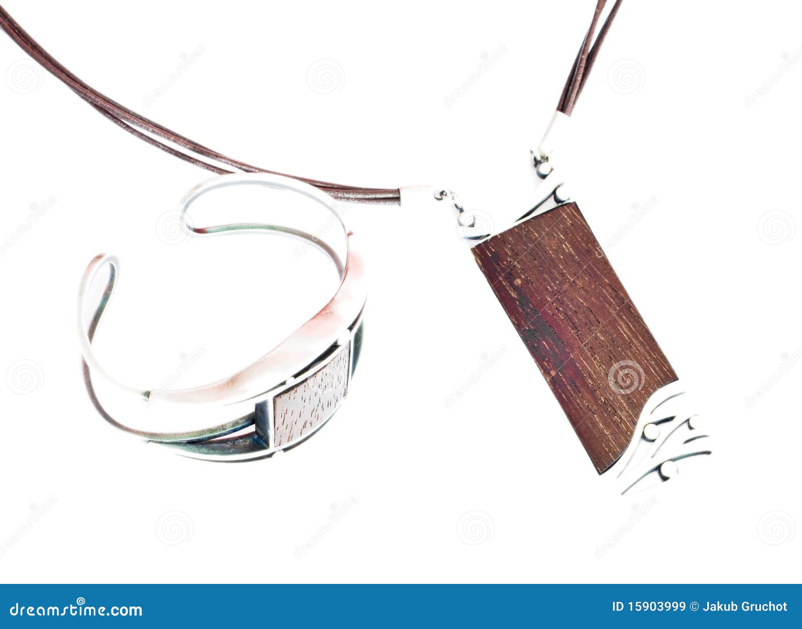 Wooden Silver Jewellery Isolated Stock Image - Image of glitter, luxury ...