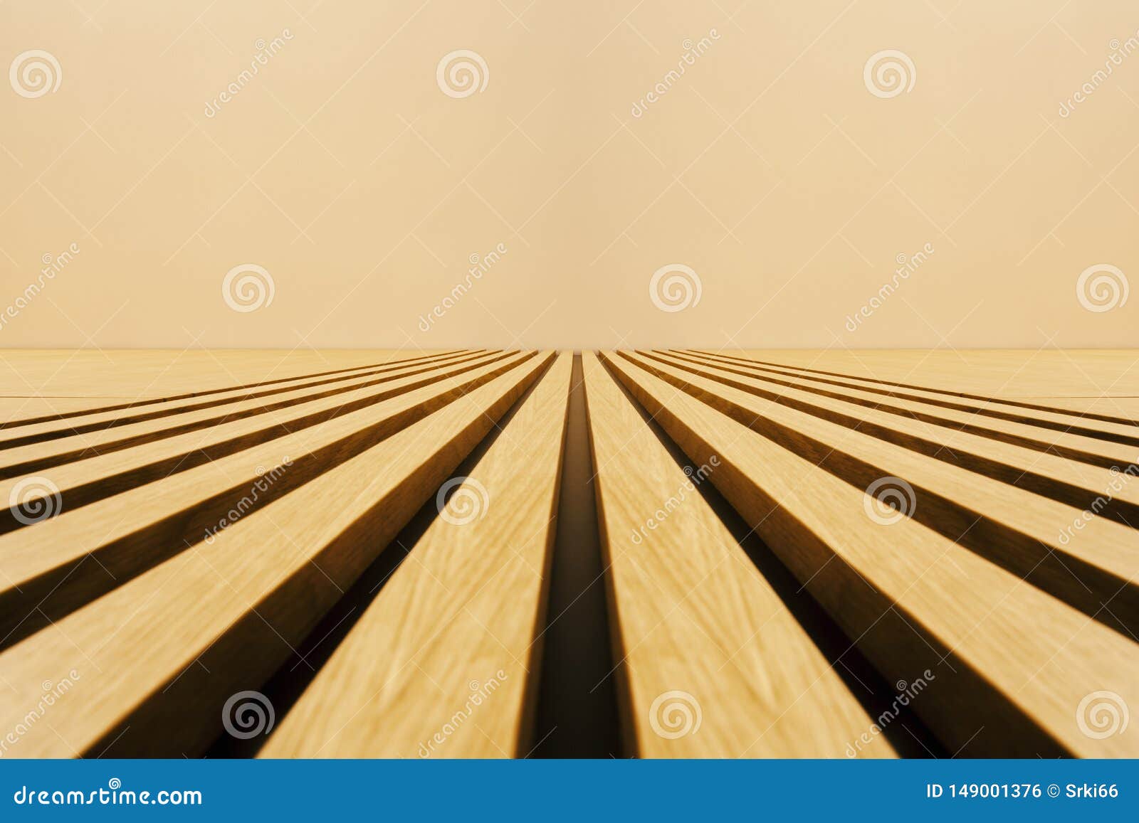 Wooden Slats in Perspective Stock Photo - Image of close, background ...