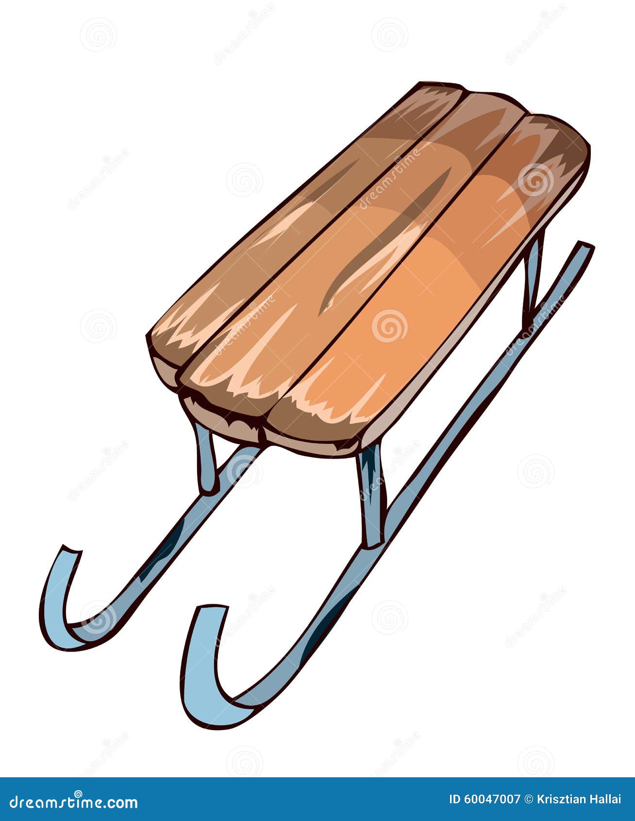 Wooden Sledge. stock vector. Illustration of seat, ancient - 60047007