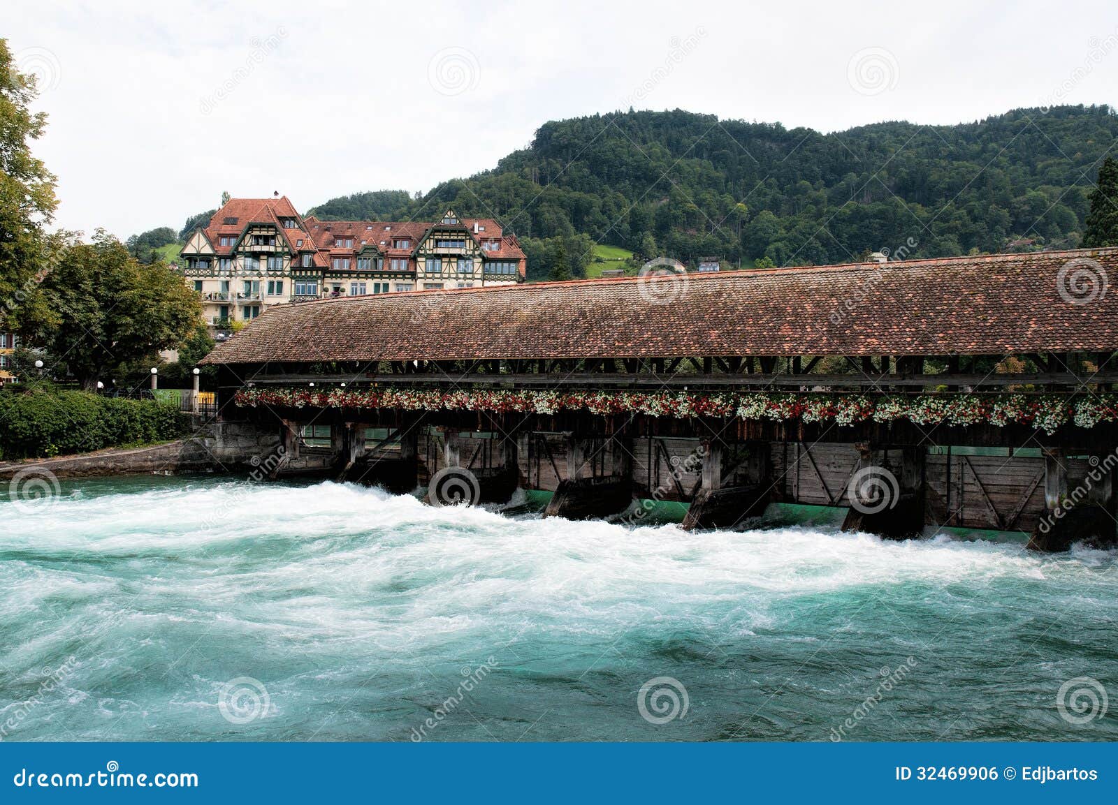 Wooden sluice bridge stock photo. Image of roof, gate - 32469906