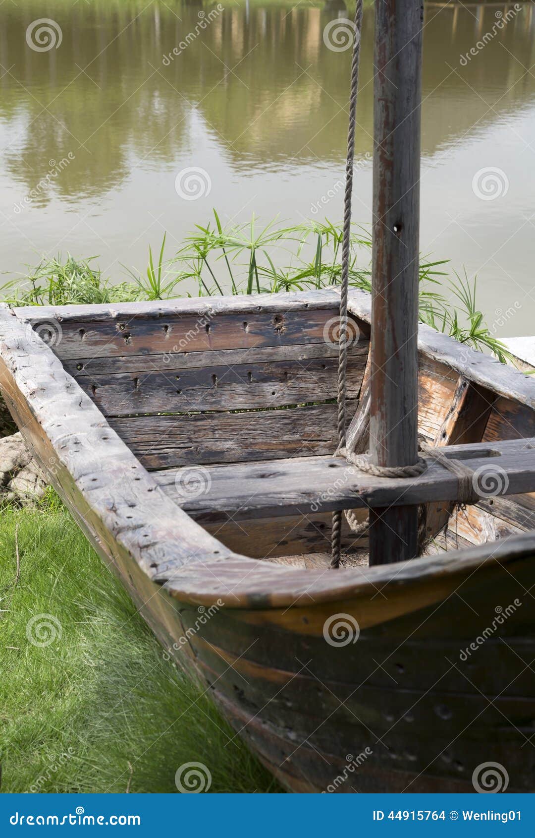 Wooden small boat stock photo. Image of ground, wooden - 44915764