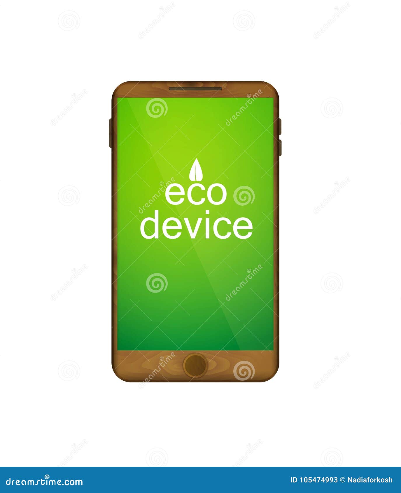 Wooden Smartphone on the White Background, Eco Material Concept, Eco ...