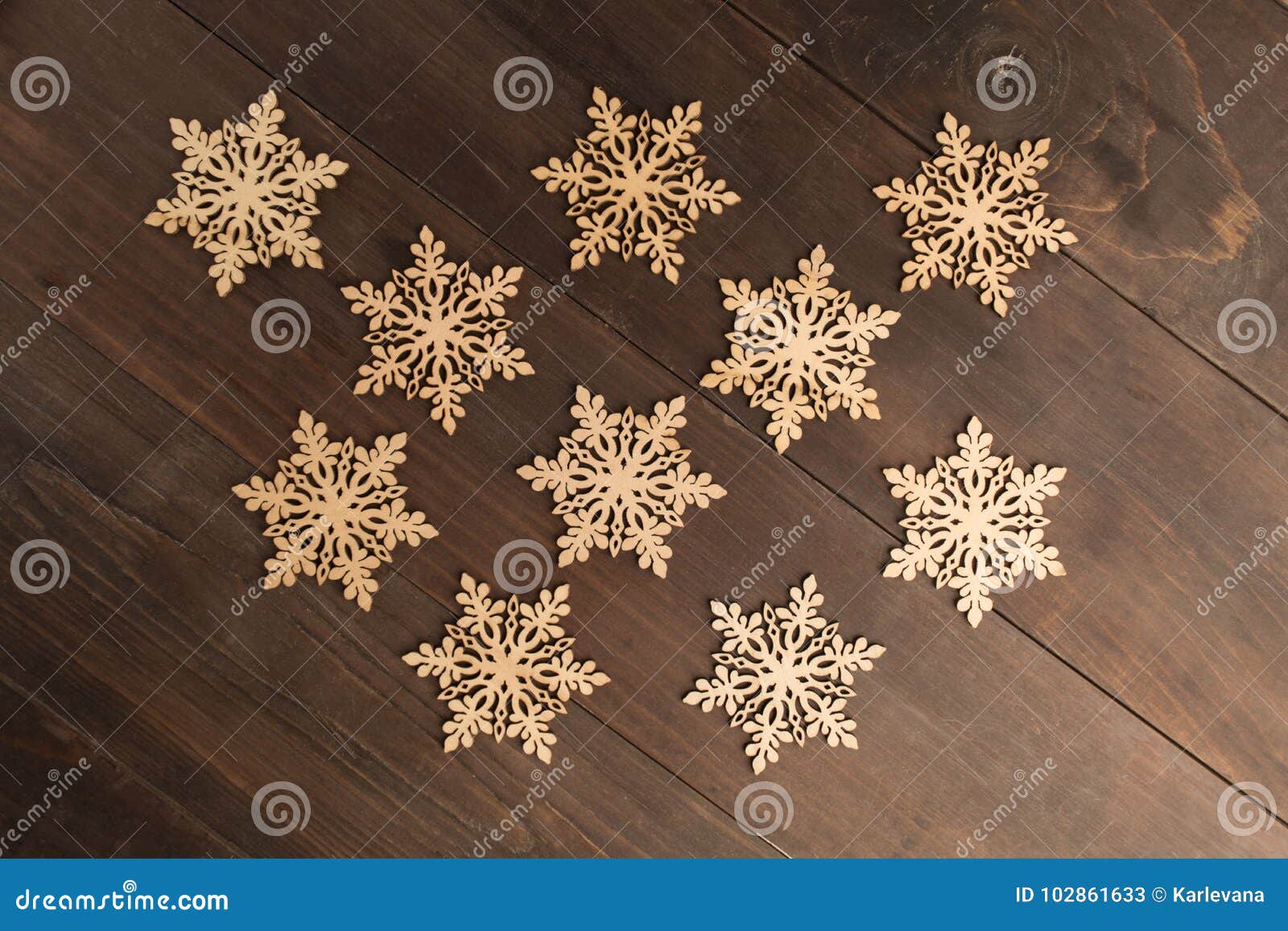 Wooden Snowflake Pattern Design Background Stock Image - Image of white ...