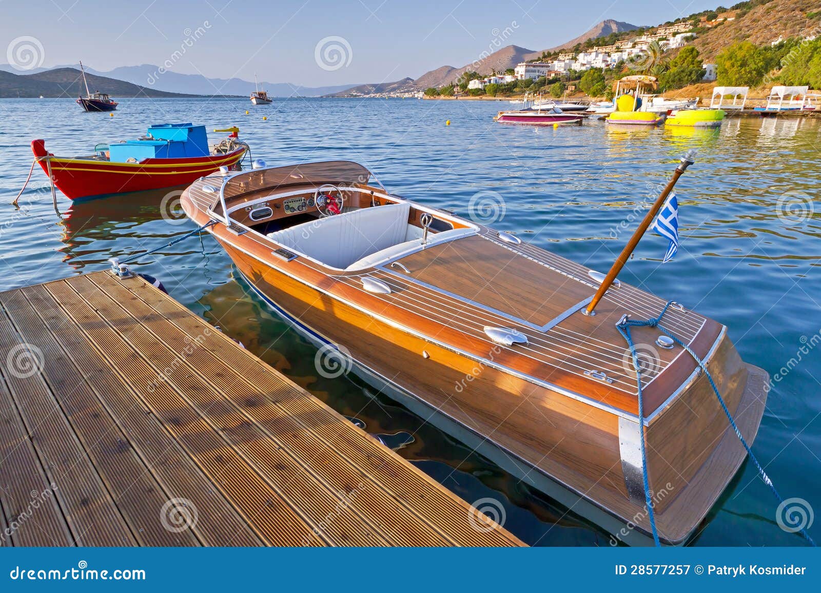 Wooden Speed Boat in Greece Stock Image - Image of beach, crete: 28577257
