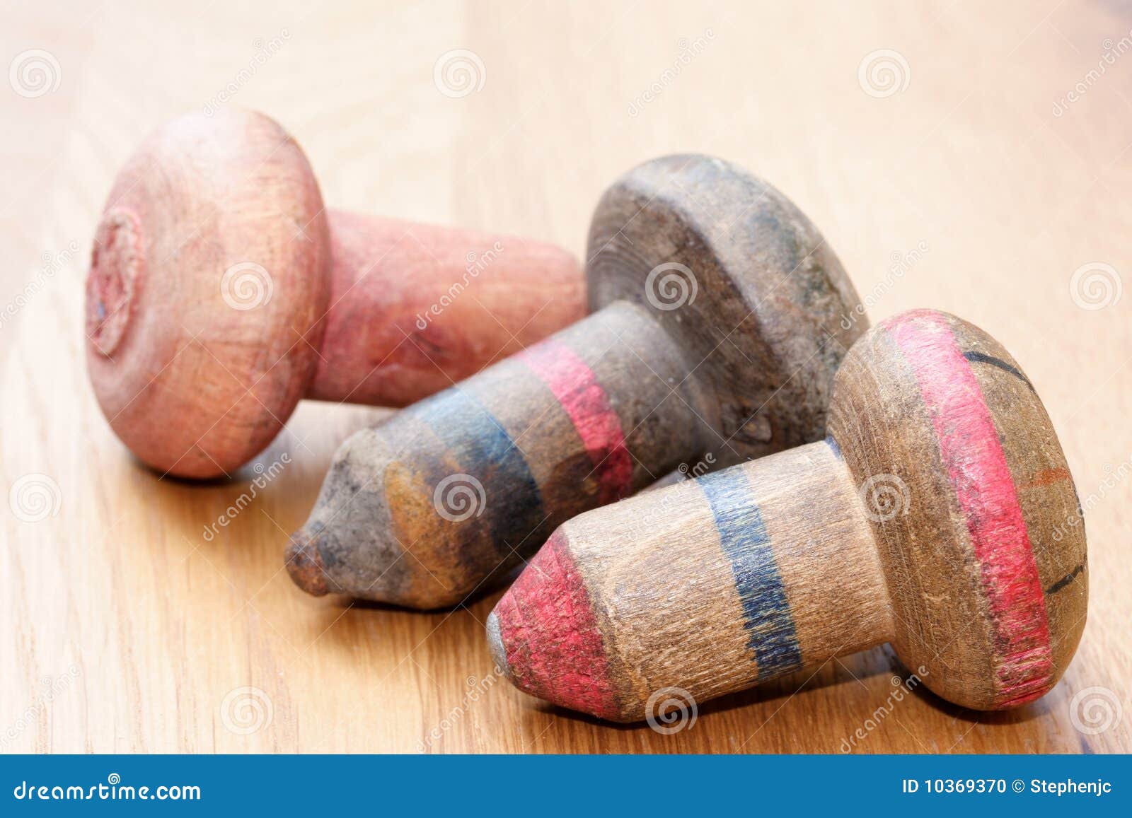 Wooden spinning tops stock photo. Image of retro, game - 10369370