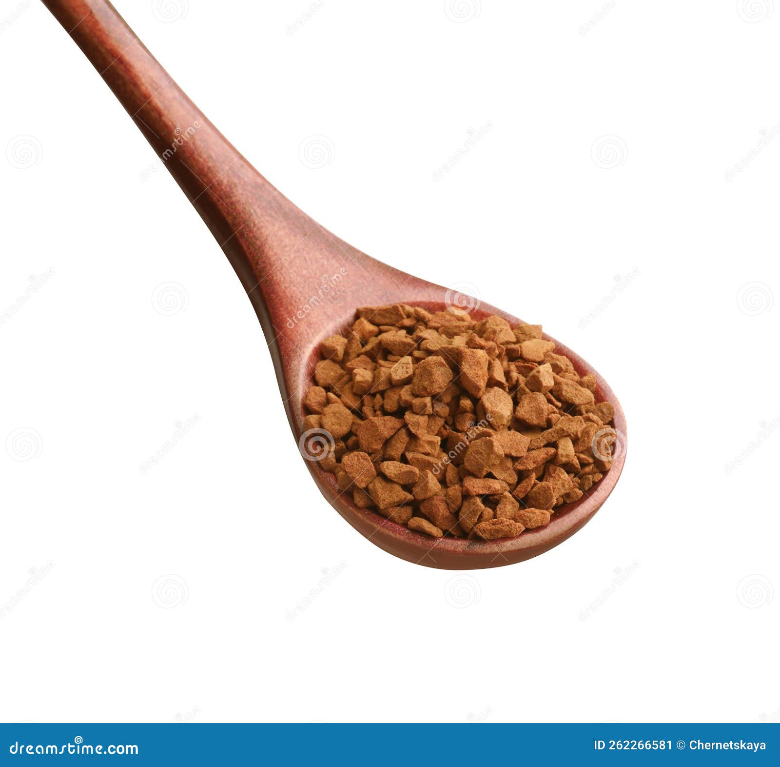 Wooden Spoon with Aromatic Instant Coffee on White Stock Image - Image ...