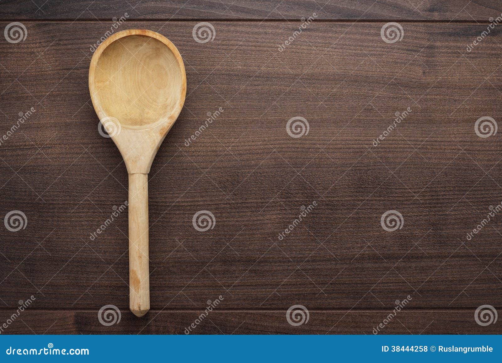 Wooden Spoon on the Blue Table Stock Photo - Image of round, handmade ...