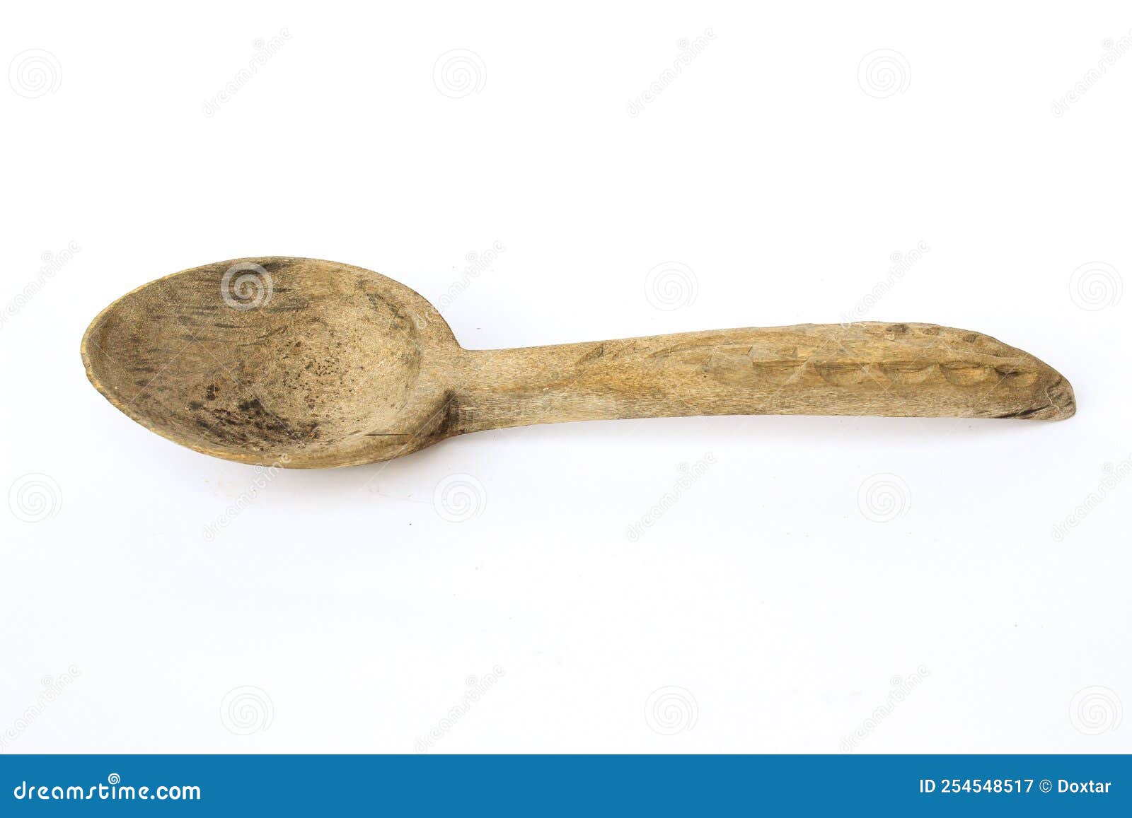 Wooden Spoon with a Carved Pattern on the Handle Stock Image - Image of ...