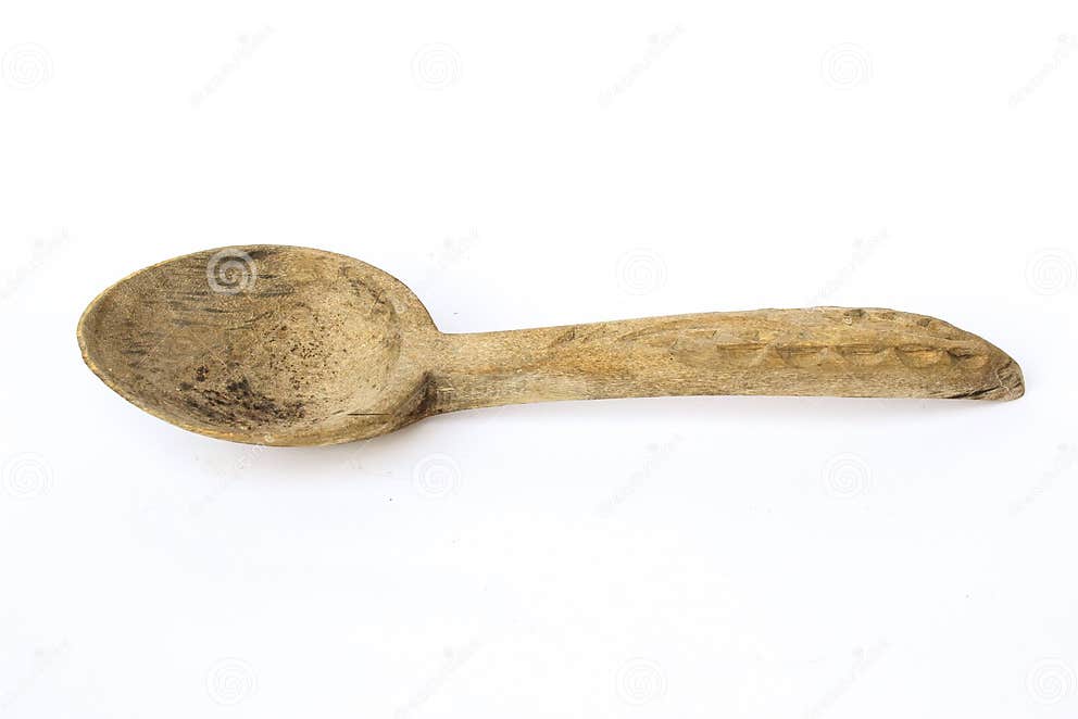 Wooden Spoon with a Carved Pattern on the Handle Stock Image - Image of ...