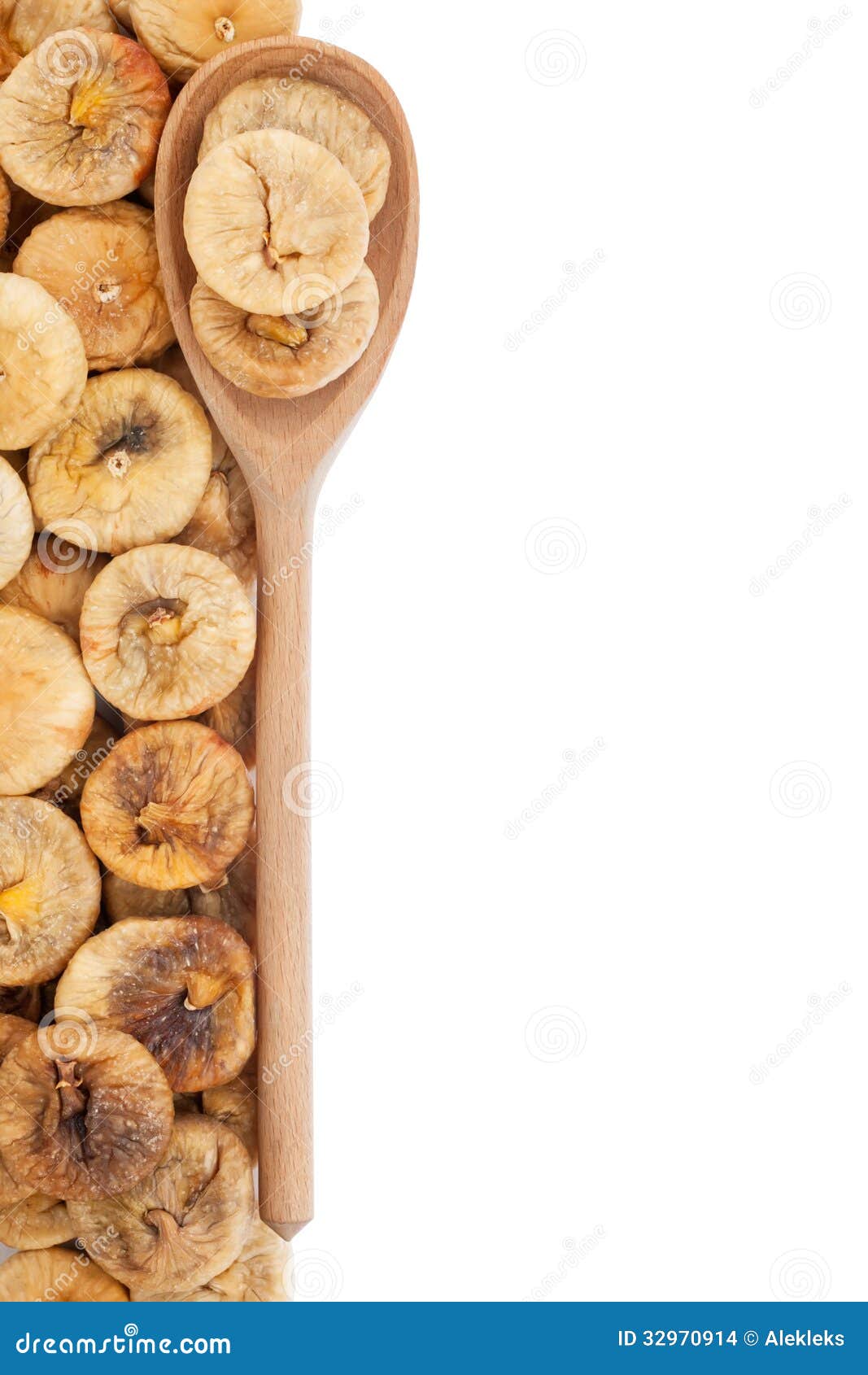 Wooden spoon with figs stock photo. Image of spoon, white - 32970914