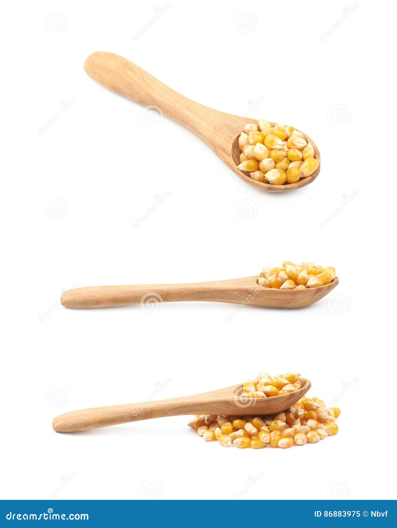 Wooden Spoon Filled with Corn Stock Image - Image of ripe, grain: 86883975