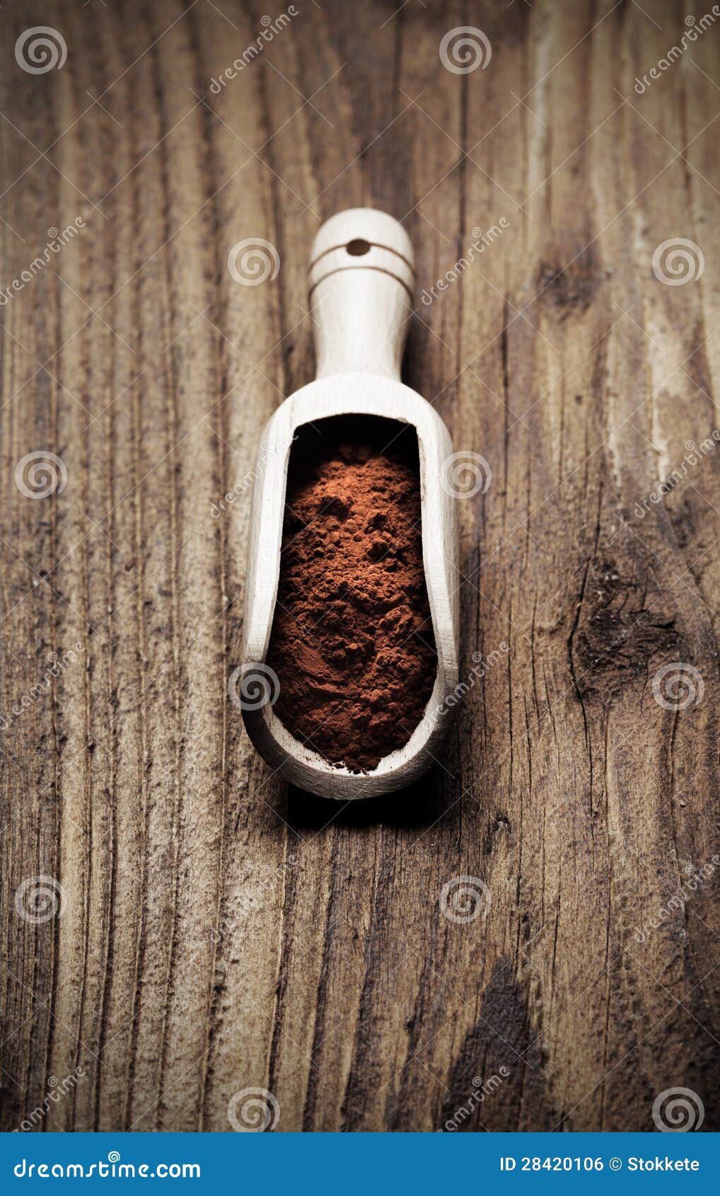 Wooden Spoon Full of Cocoa Powder Stock Photo - Image of wood, cocoa ...