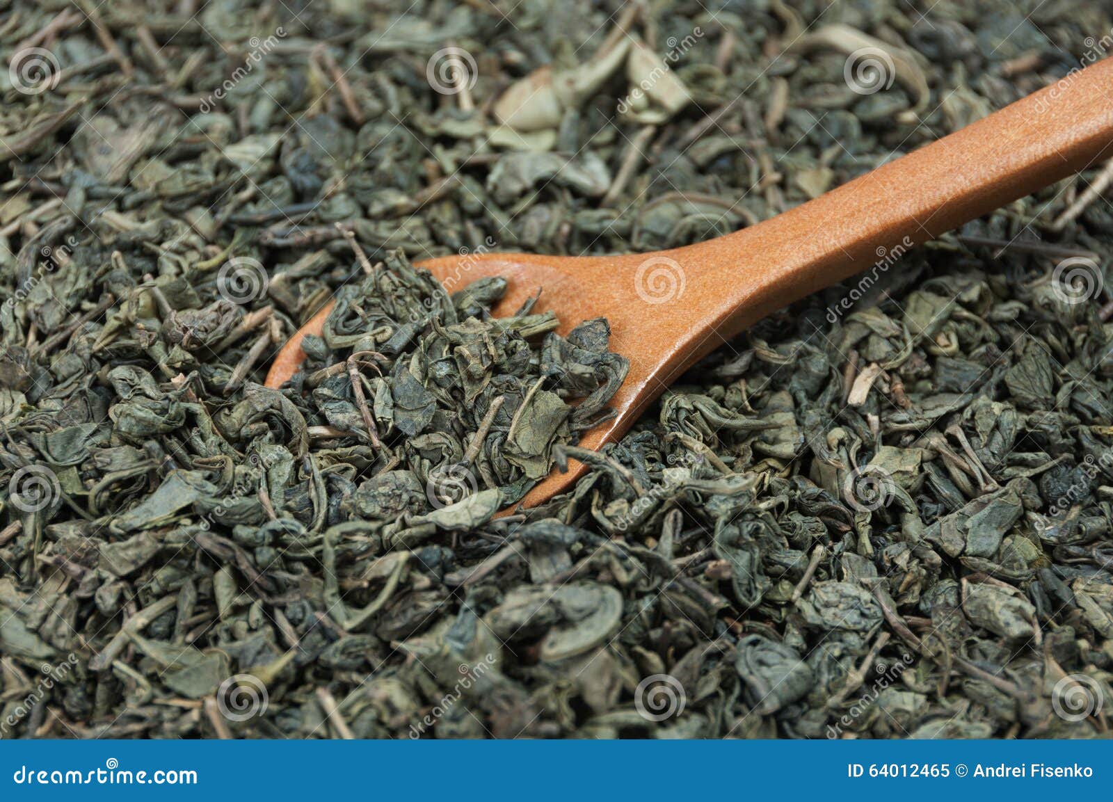 Wooden Spoon Gaining Green Tea Stock Image - Image of asia, chinese ...