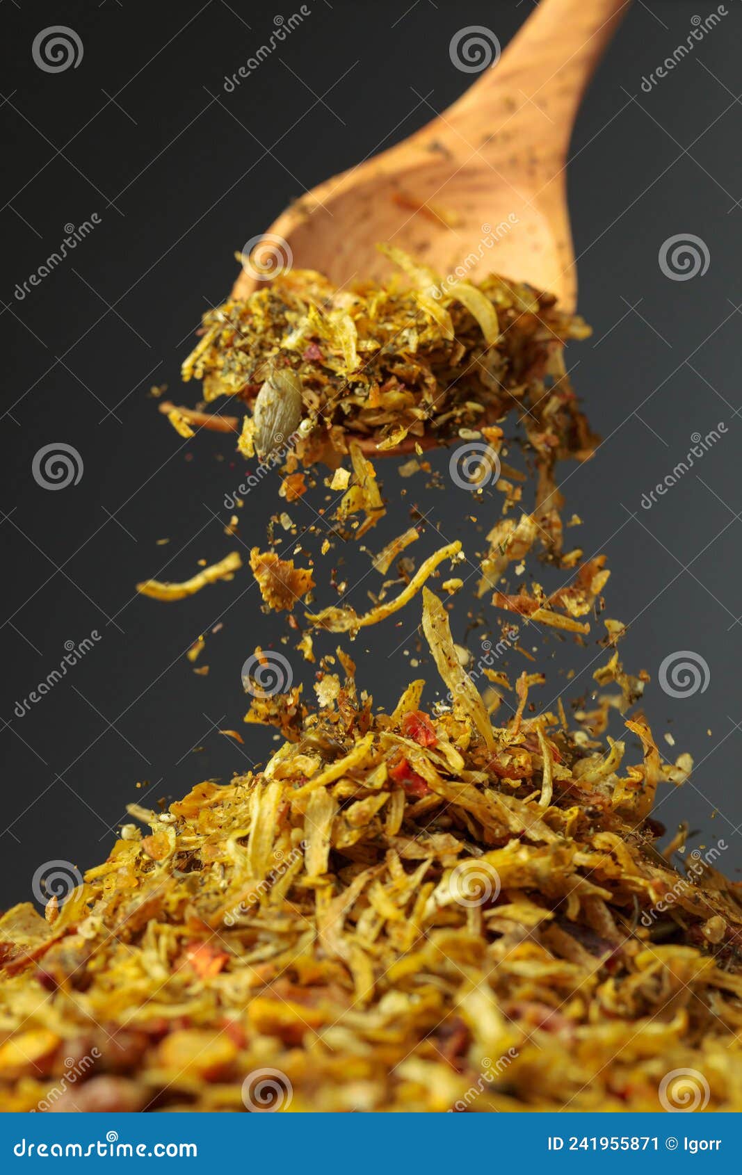 Wooden Spoon with Mixture of Different Spices Stock Image - Image of ...