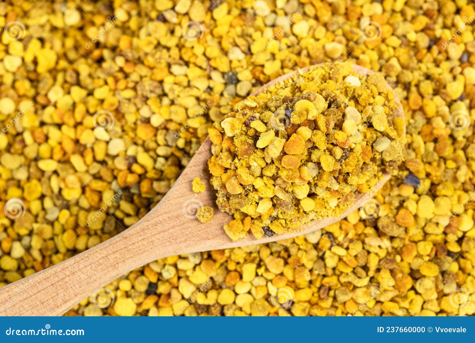 Wooden Spoon with Natural Bee Pollen on Bee Bread Stock Photo - Image ...