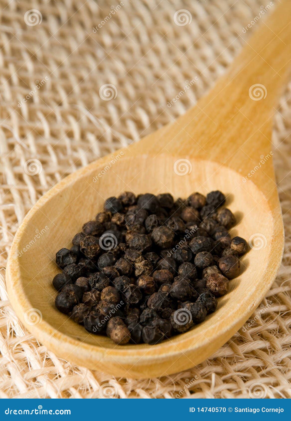 Wooden Spoon with Pepper Over Straw Stock Photo - Image of dinner ...