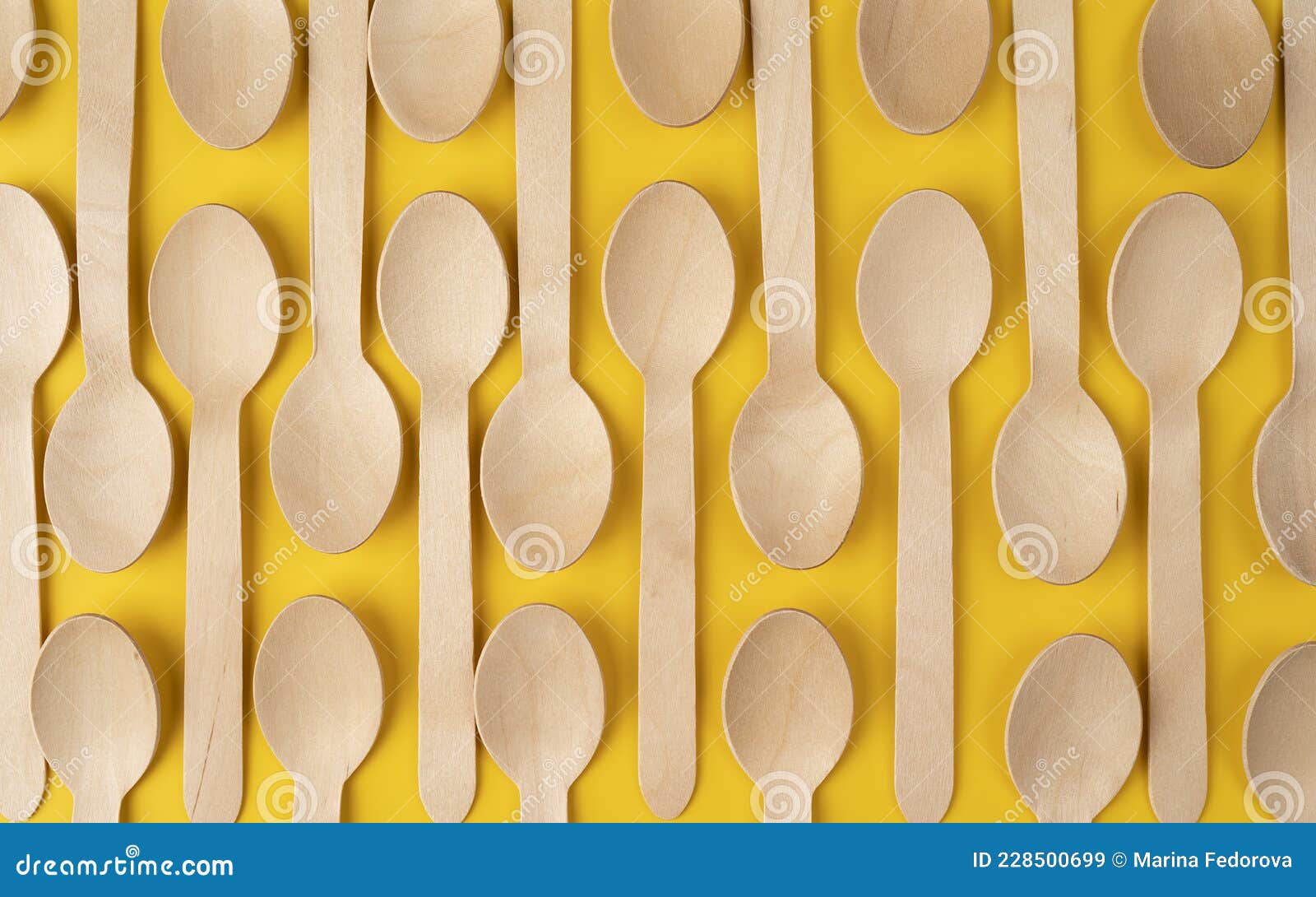 Wooden Spoon Put Together As a Pattern for Background on Top View Stock ...