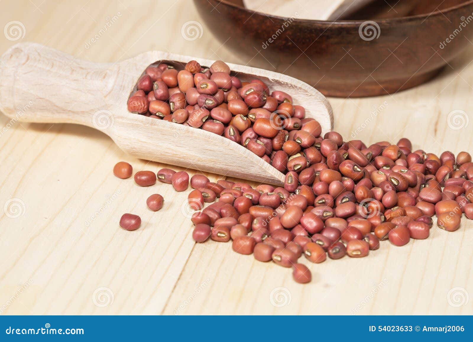 Wooden spoon and Red beans stock image. Image of nature - 54023633