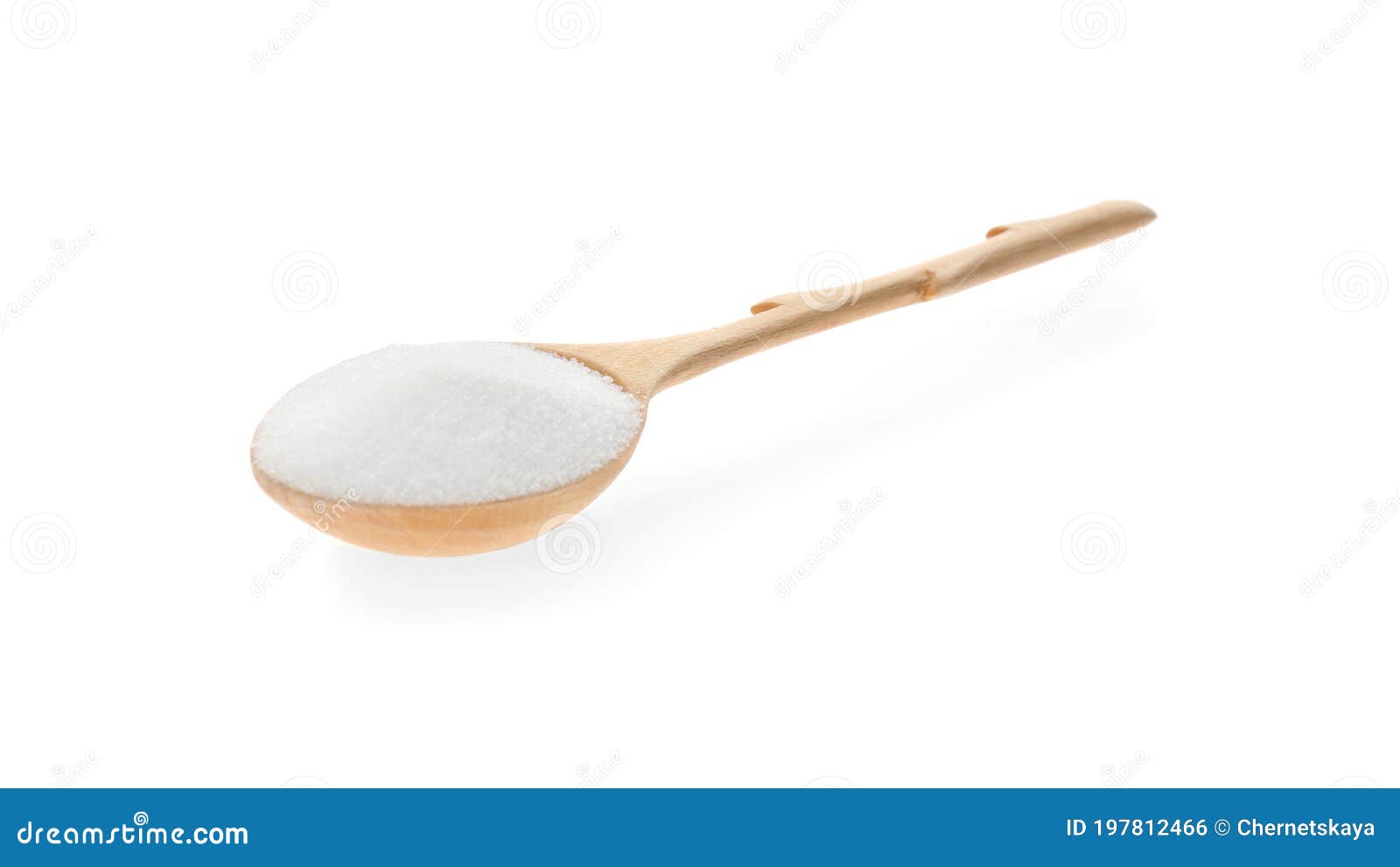 Wooden Spoon with Salt Isolated on White Stock Photo - Image of food ...