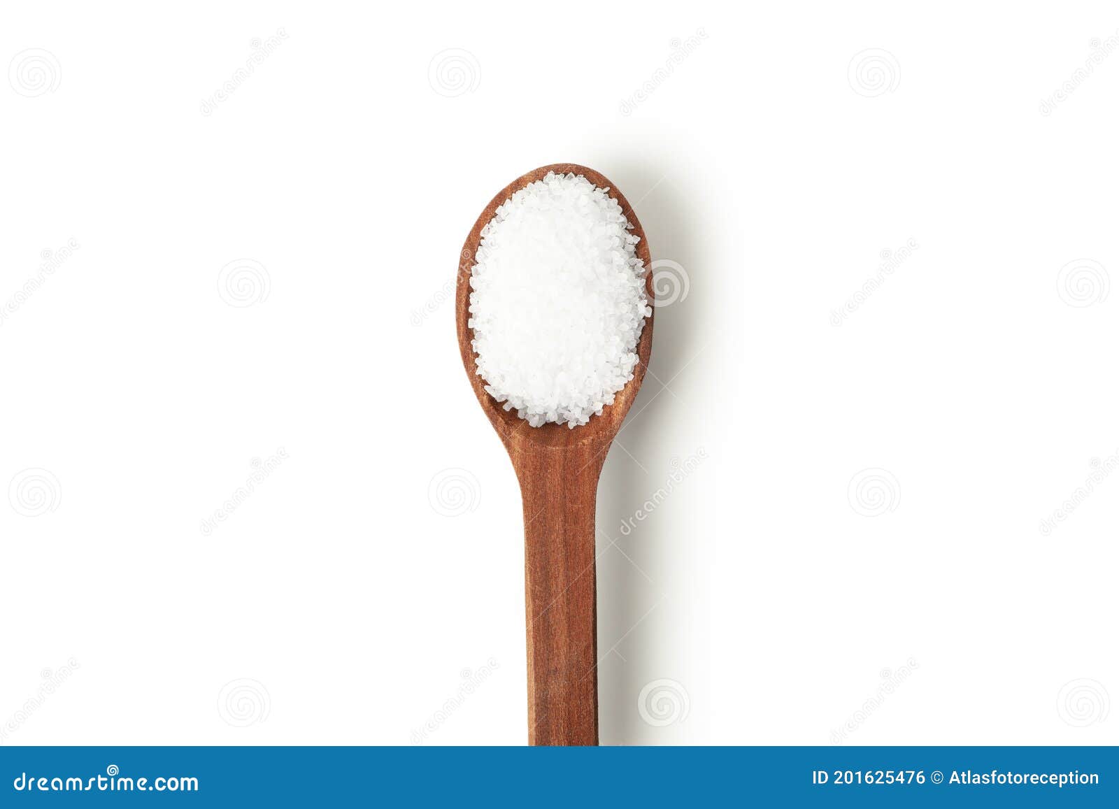 Wooden Spoon with Salt Isolated on White Background Stock Photo - Image ...