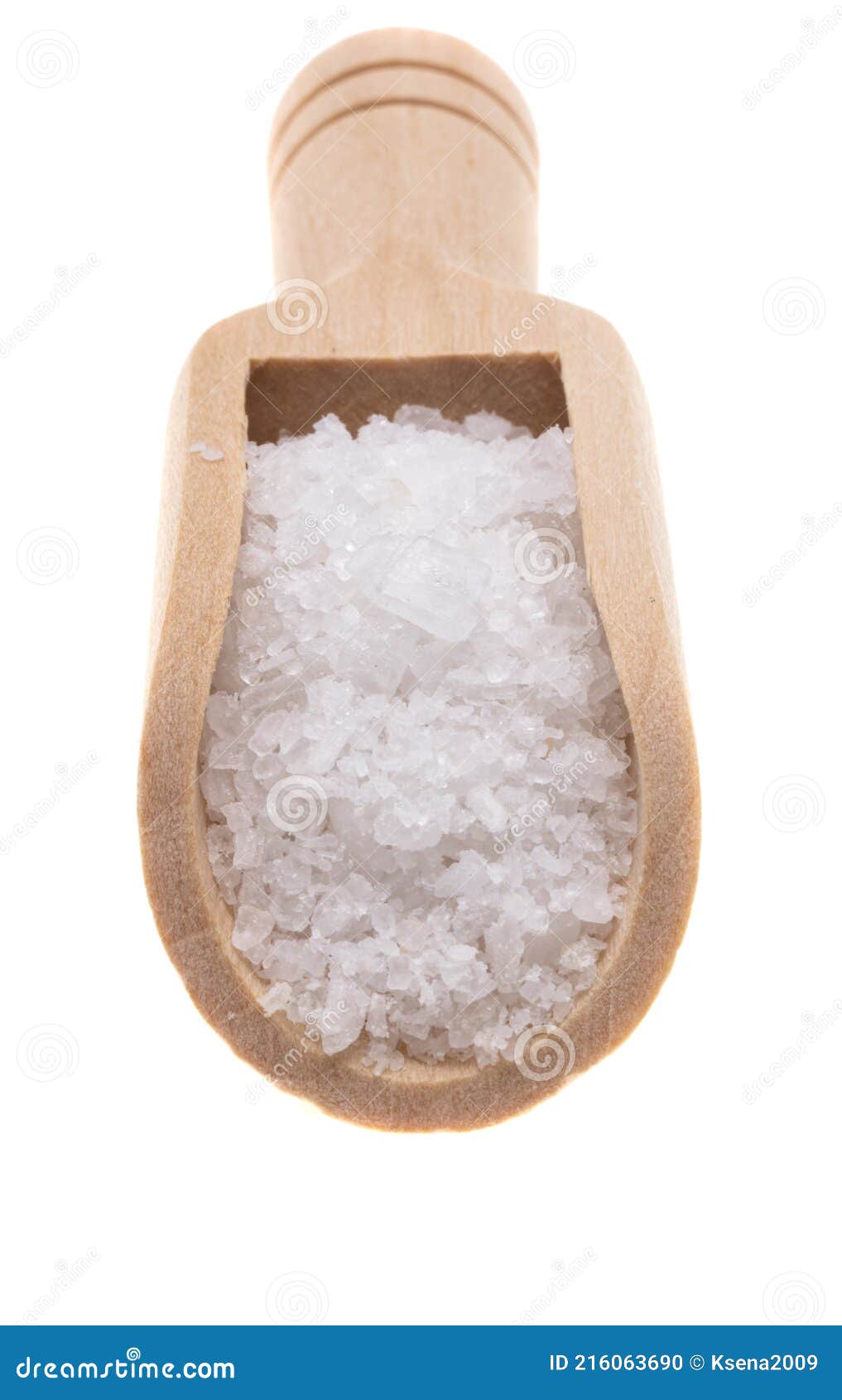 Wooden Spoon with Salt Isolated Stock Photo - Image of kitchen ...