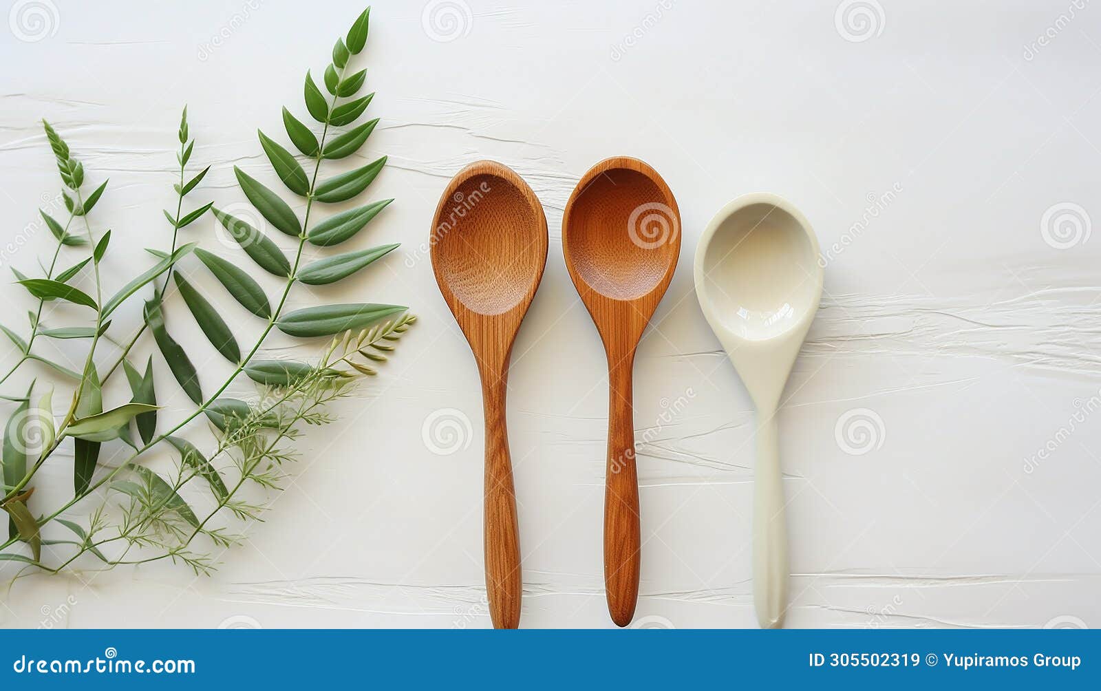 Wooden Spoon and Spatula on Rustic Table in Kitchen Generated by AI ...