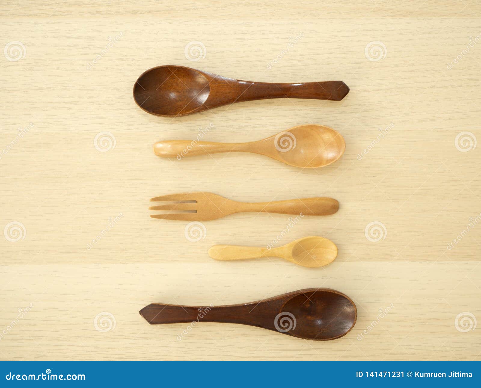 Wooden Spoon on a Wooden Table Stock Image - Image of single, meal ...