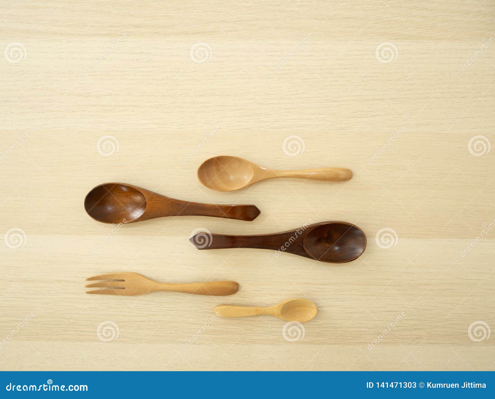 Wooden Spoon on a Wooden Table Stock Image - Image of isolated, ladle ...