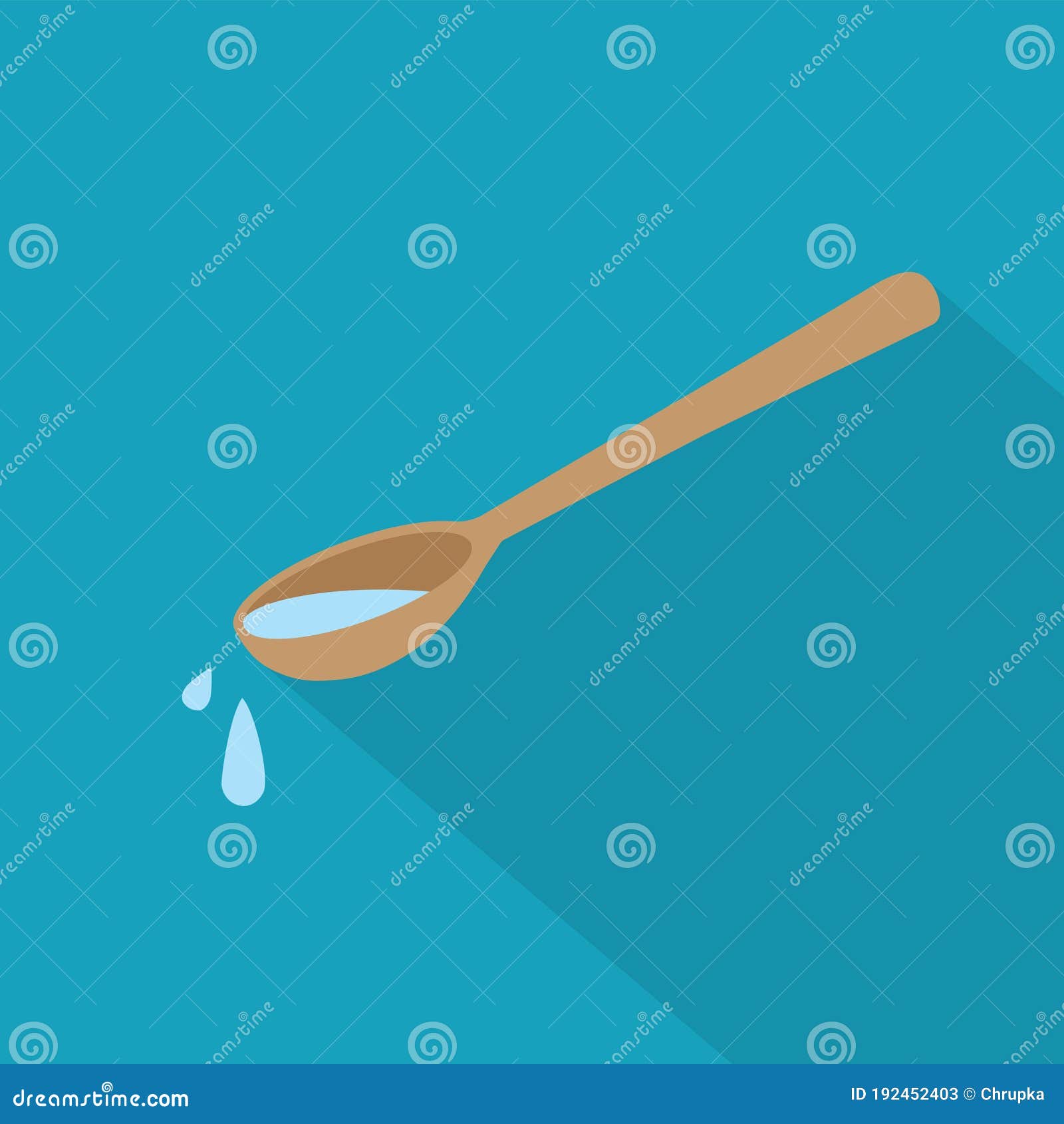 Wooden spoon with water stock vector. Illustration of spoon - 192452403