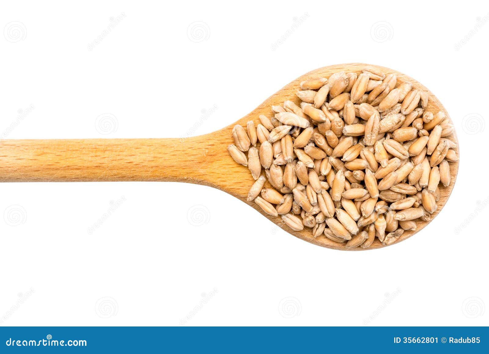 Wooden Spoon with Wheat Grains Stock Image - Image of fiber, heap: 35662801