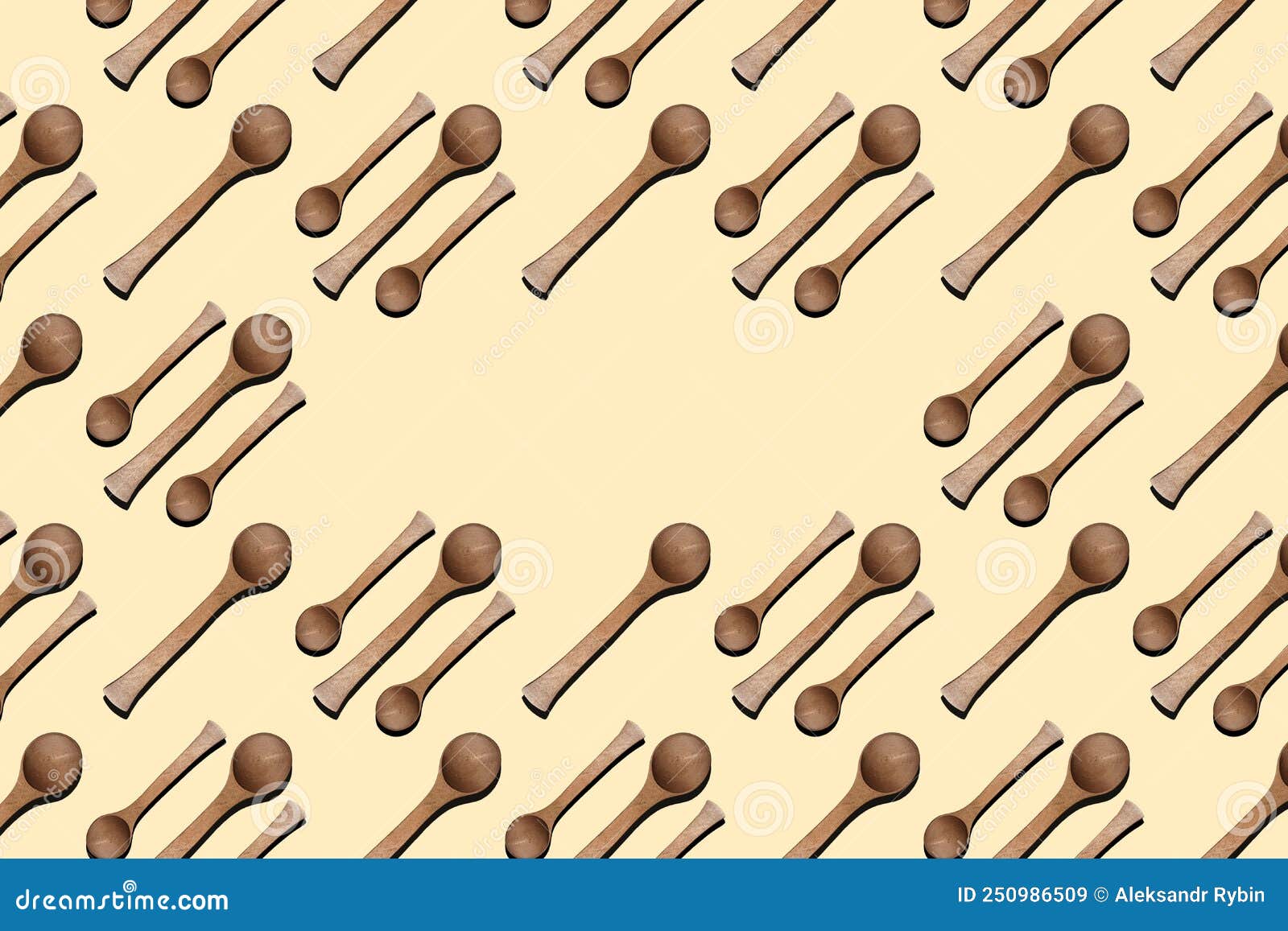 Wooden Spoons, Top View of Wooden Spoons Isolated on Yellow Background ...