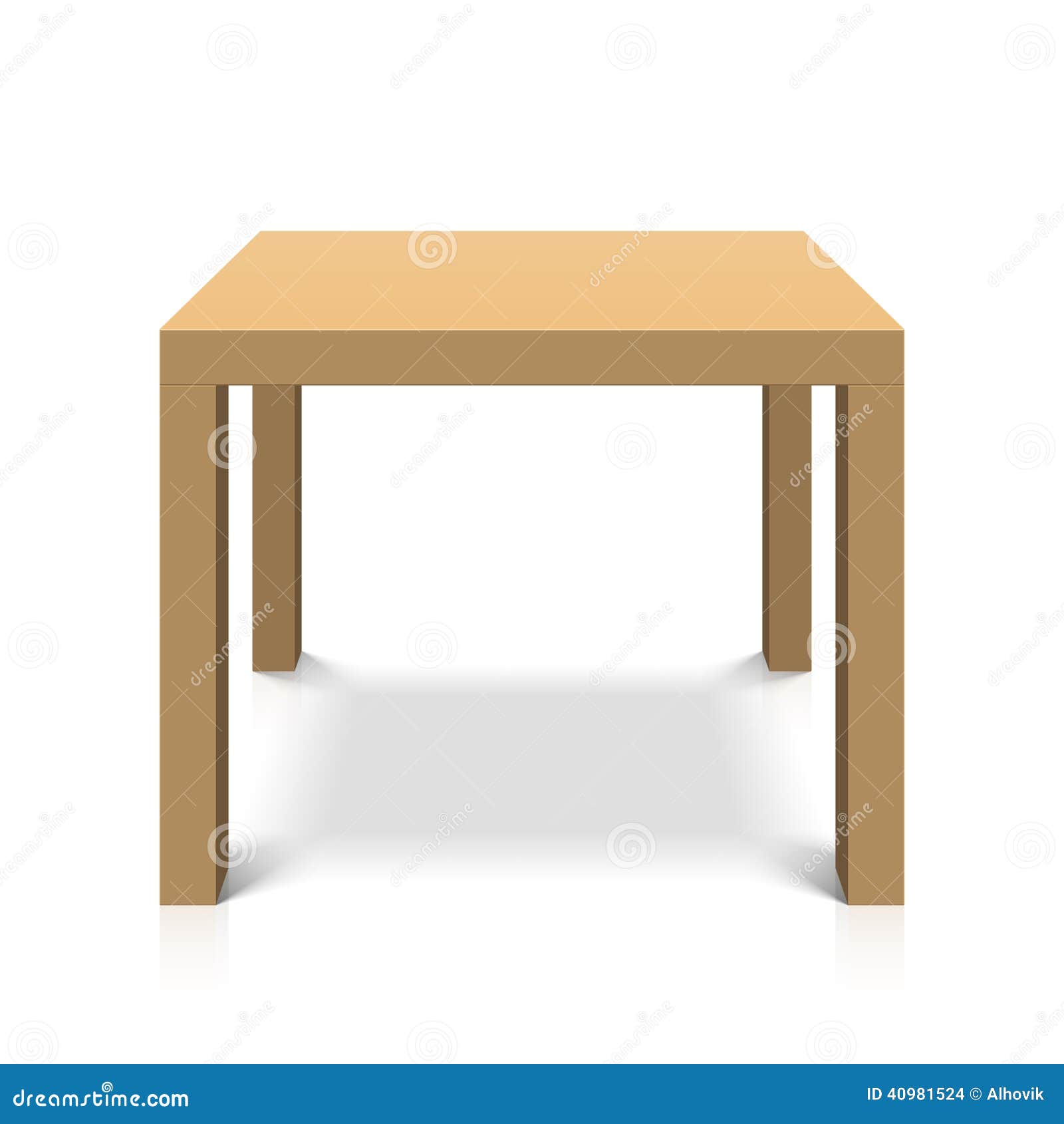 Wooden square coffee table stock vector. Illustration of tabletop ...