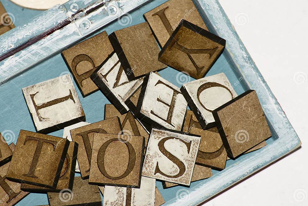 Wooden square letters stock photo. Image of creative - 74689280