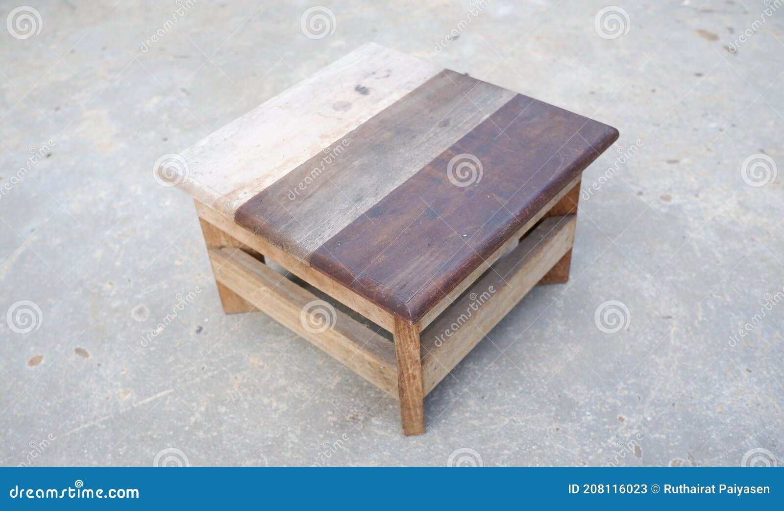 Wooden Square Small Stool Chair Stock Image - Image of chair, brown ...