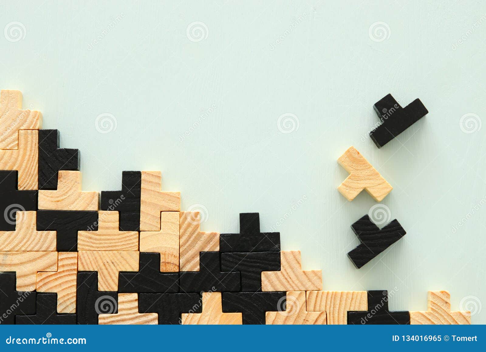 Tangram Puzzle In Parallelogram Shape On Wood Background Stock Photo ...