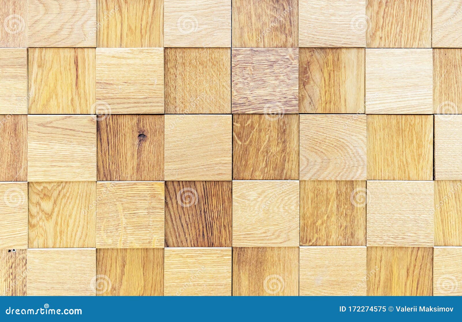Wooden Square Tile. Panel of Square Wooden Blocks Stock Image - Image ...