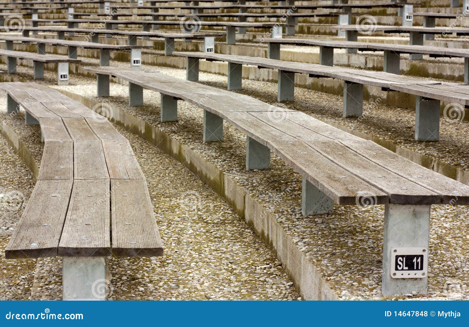 Wooden stadium seats stock photo. Image of sports, bench - 14647848