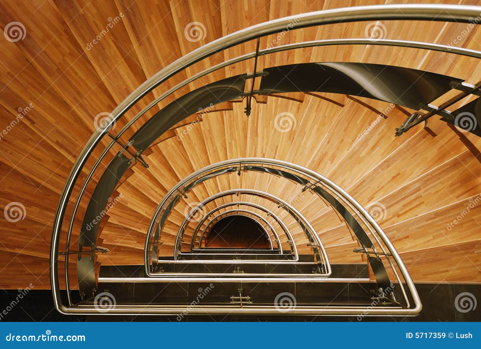Wooden Staircase Stands On A Background Of Blue Sky Stock Photo ...