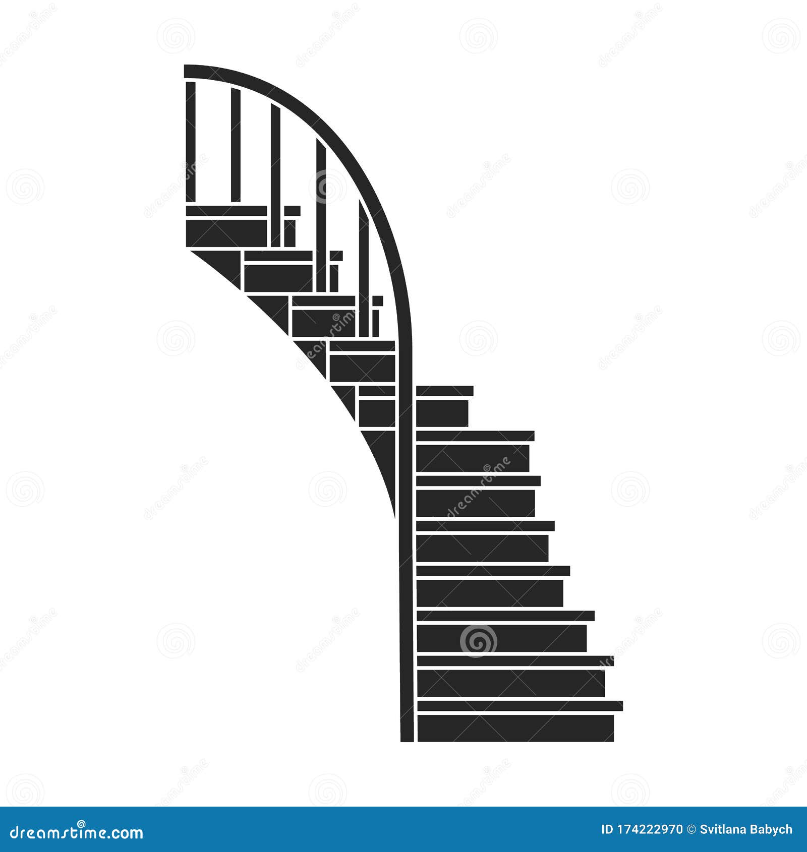 Wooden Staircase Vector Icon.Black Vector Icon Isolated on White ...