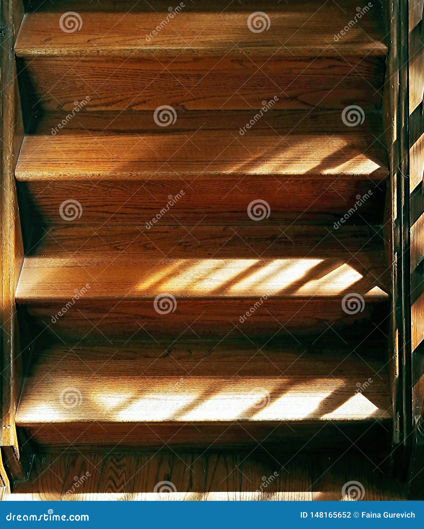Wooden Stairs Texture with Light and Shadows Stock Photo - Image of ...
